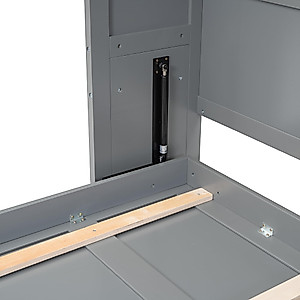 Hlcodca Modern Queen Size Murphy Bed, Solid Wood Foldable Platform Bed Or Can Be Folded Into A Cabinet, Queen Murphy Bed Frame for Bedroom, Living Room Or Home Office (Gray-013)