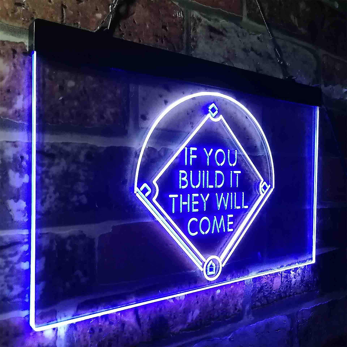ADVPRO If You Build it They Will Come Baseball Court Dual Color LED Neon Sign White & Blue 16 x 12 Inches st6s43-i3747-wb