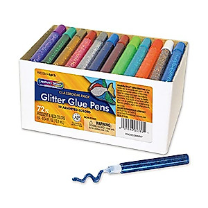 Creativity Street Glitter Glue Pens, Classroom Pack, Assorted Iridescent & Neon Colors, 0.34 fl. oz., 72 Pens
