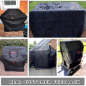 Turtle-Life BBQ Grill Cover,54 Inch Heavy Duty Waterproof Barbecue Gas Grill Covers for Weber Genesis Char-Broil Brinkmann, No Fading Away Within 2 Years, Black