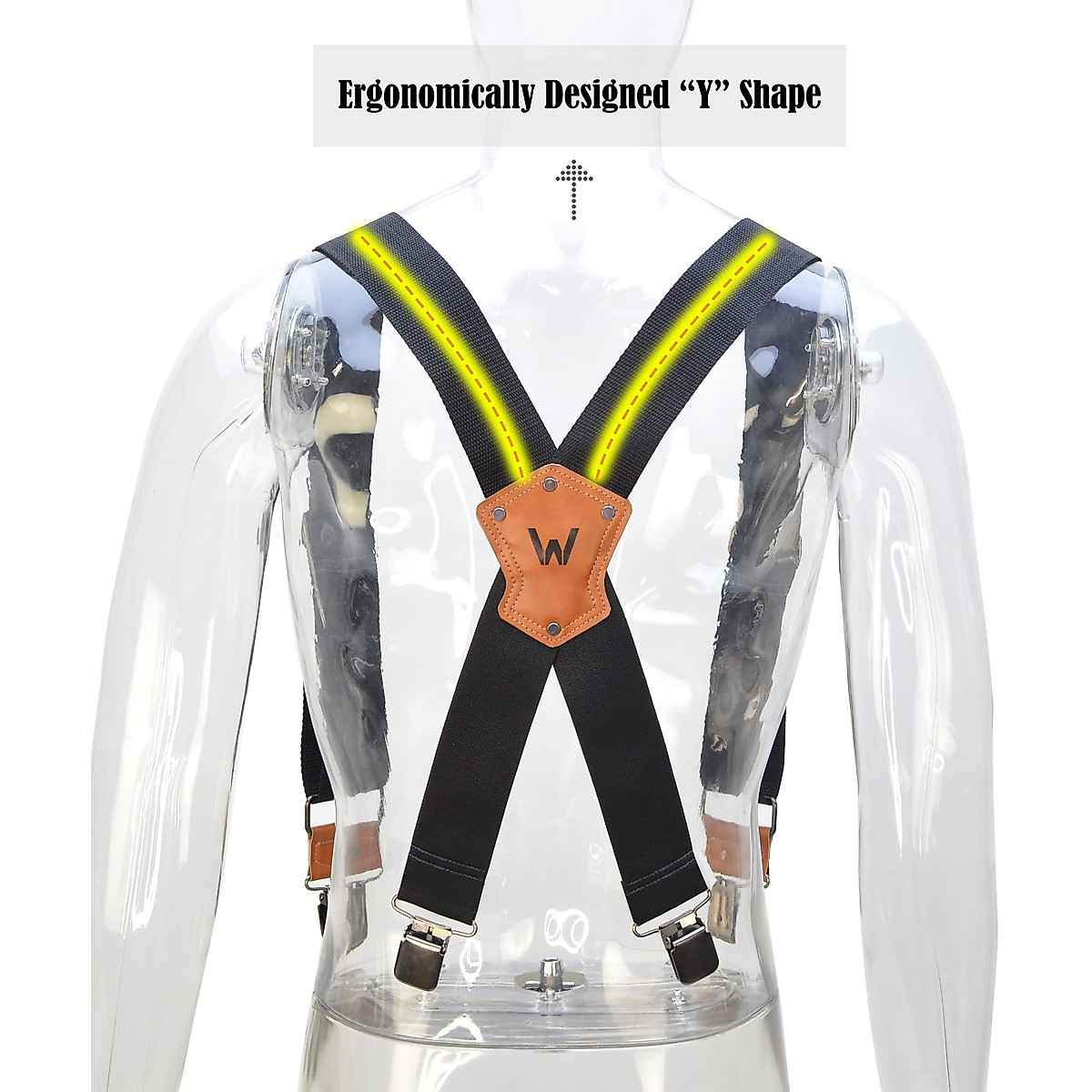 WELKINLAND 2Inch Suspenders for men heavy duty, Men's suspenders, Big Black suspenders, Suspenders for men, Black suspenders men for jeans, Heavy Duty suspenders for men, Work suspenders for men