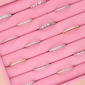 BERRICLE Sterling Silver Woven Wedding Rings Pave Set Cubic Zirconia CZ Eternity Ring for Women, Rhodium Plated Size 6