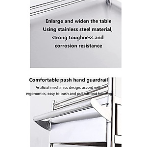Laboratory Trolley, Thick Stainless Steel Multi-Layer Tool Storage Rack Cart with Drawers and Universal Wheels, Catering Service Cart, Suitable for Clinic Dentistry, Hotel Restaurant ( Size : 2-Layer