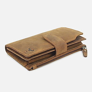 ALPHAHIDE Large Capacity Soft Genuine Leather Clutch for Women - RFID Blocking Ladies Wallet - Ladies Purse with Mobile Pouch - Multi Card Organizer with Coin Pocket - Gift Boxed