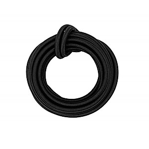 SGT KNOTS Marine Grade Bungee Cord - 100% Elastic Cord, Dacron Polyester Bungee Shock Cord for DIY, Tie Downs, Commercial Uses | 1/4" x 25 ft, Black
