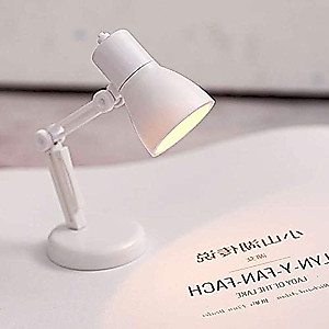 Yiwu Ruizhen Mini Book lamp,Mini Desk Light,Bedroom Small Night lamp, Warm Light,Eye Protection Battery-Operated (3 pcs LR41),Compact Portable lamp,Eye-Caring(White)