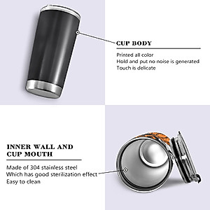 Yasala Halloween Tumbler Spooky Ghost Pumpkin Insulated Coffee Cup Back to School Beverage Container Office Travel Mug with Straw and Lid 20oz Holiday Gift