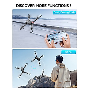 Drone with Camera for Adults 4K - ROVPRO Dual Camera S60 RC Quadcopter with APP Control - Obstacle Avoidance, Waypoint Fly, Altitude Hold, Roll Mode, Headless Mode, 2 Batteries (Black)