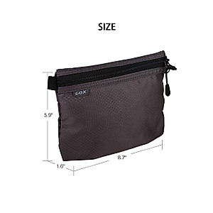 GOX Small Toiletry Bag for Men Bulk Cosmetic Bag Dopp Kit Carry On Zipper Pouch Organization Nylon Packing Sack Waterproof(Grey)