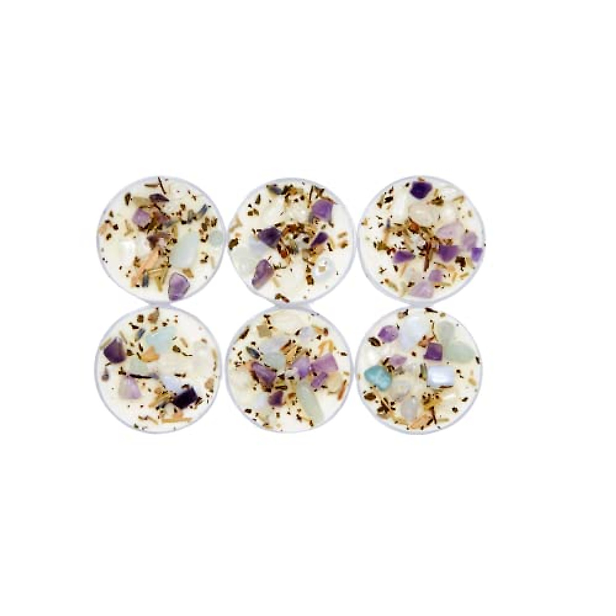 Peaceful Home Candle by New Moon Beginnings - Stress Relief Candle - Energy clearing - All Natural Essential Oil Soy Candle - Crystal Candles (Peaceful Home, 6 Pack Tealights)