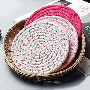 ELANE 6 Pcs Cotton Hot Pads Pot Holders for Kitchen Heat Resistant,Kitchen Hot Pads for Table，7 inch