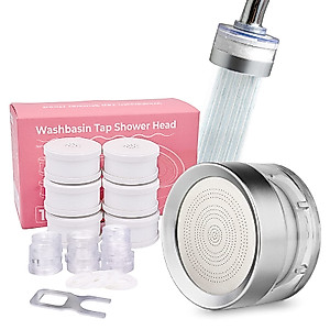 Long Lasting Faucet Water Filter for Bathroom Sink, Kitchen Water Sink Filter for Removing Chlorine Fluoride Heavy Metals, Hard Water Softener Purifier with Activated Carbon Tap Filtration(6 Filters)