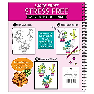 Large Print Easy Color & Frame - Stress Free (Adult Coloring Book)