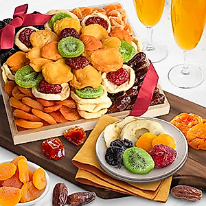 A Gift Inside Bloom Dried Fruit Deluxe Tray Basket Arrangement for Holiday Birthday Healthy Snack Business Kosher 2.75 Pound