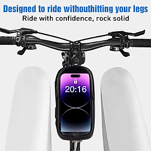 WOLFILIST Bike Bag - Waterproof Bike Frame Bag with Sun-Visor Rain Cover, Bike Phone Holder with TPU Sensitive Touch Screen, Handlebar Bag Bicycle Accessories