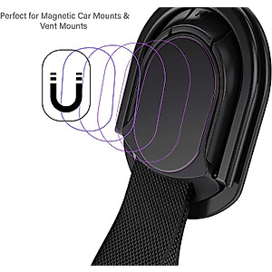 Ghostek LOOP Magnetic Phone Strap Holder for Hand with Kickstand Ergonomic Finger Grip Works with Car Mounts and Detachable for Wireless Charging Designed for iPhone, Galaxy, Pixel Case Covers (Black)