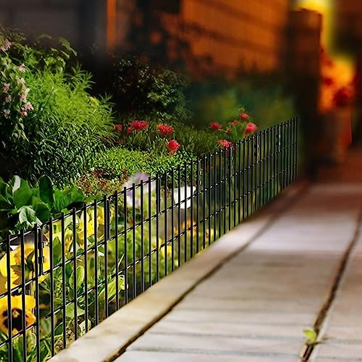 Animal Barrier Dog Fence Outdoor - 10 Pack No Dig Fence for Dogs Rabbit Pet Outside Use, Garden Fence Animal Barrier Fence, Metal Fencing Panel, 17 in(H) X 10.83 Ft(L)