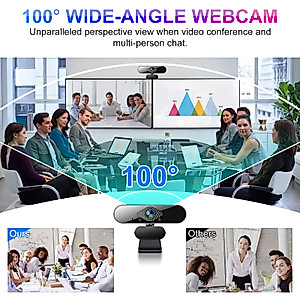 FUMAX 1080P HD Webcam with Microphone, Computer USB Web Camera at 1080P/30fps, 100 Wide Angles View, Plug and Play, Works with Skype, Zoom, FaceTime, Hangouts, PC/Mac/Laptop/MacBook/Tablet