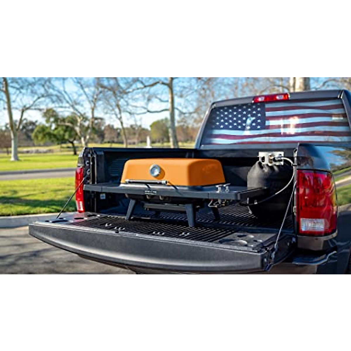 Everdure FORCE 2 Burner Gas Grill, Liquid Propane Portable BBQ Grill with Die-Cast Aluminum Body and Fast-Ignition Technology, 388 Square Inches of Grilling Surface, Adjustable Height, Orange