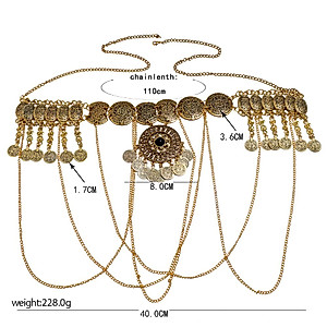 LZHLQ Vintage Waist Chain Hollow Carving Rhinestone Crystal Body Chain Summer Beach Body Waist Chain Jewelry