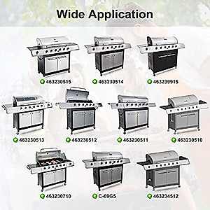 Grill Replacement Parts for Charbroil 463230515, 463230512, 463230513, 463230514, 463239915, 463230511 Models, Grill Heat Plate Tent Shield, Pipe Burner Tubes and Crossover Tubes