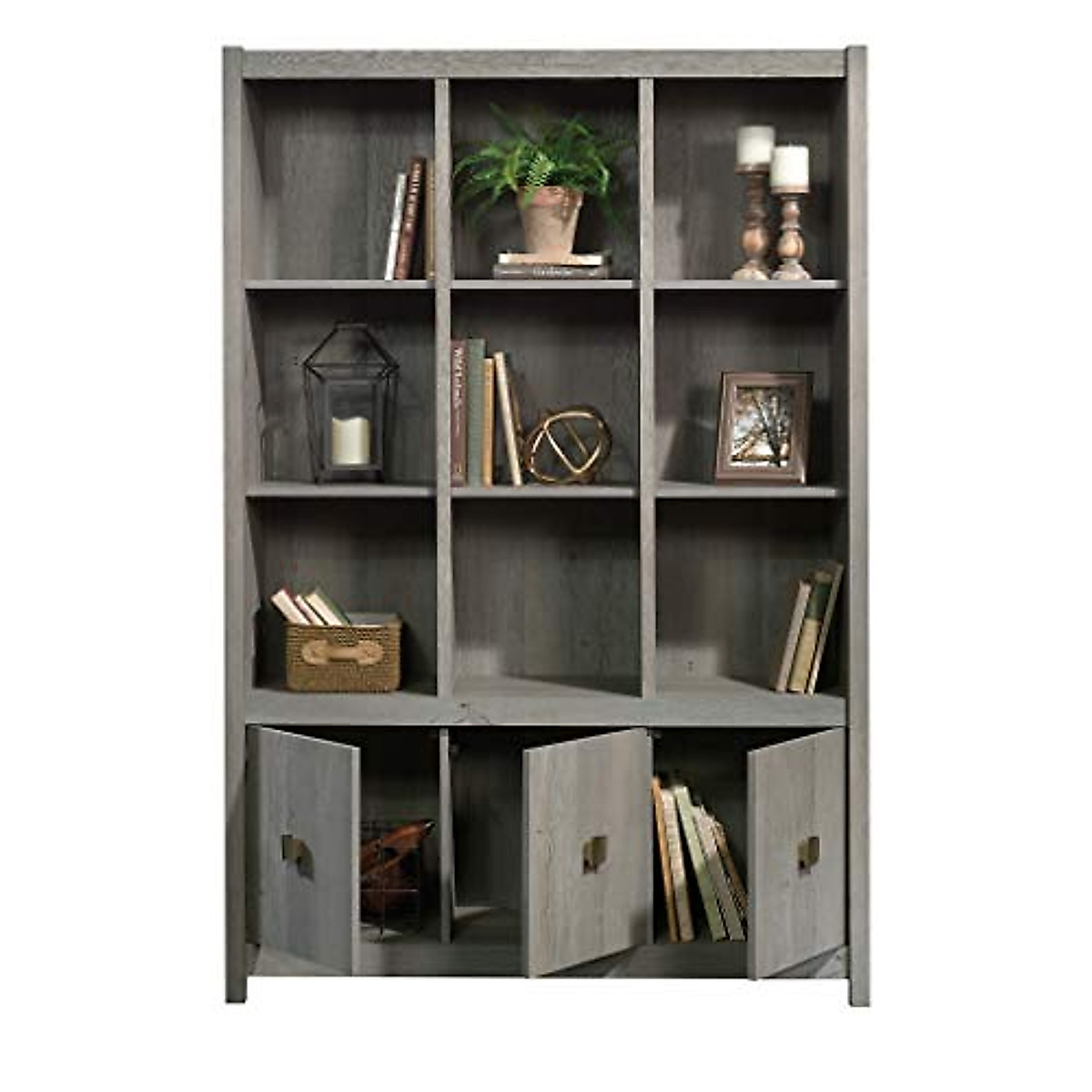 Sauder Cannery Bridge Storage Wall, L: 48.35" x W: 15.67" x H: 71.97", Mystic Oak