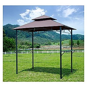 GOJOOASIS Barbecue Grill Gazebo Outdoor 2-Tier BBQ Canopy Tent Coffee Shelter 8-Feet