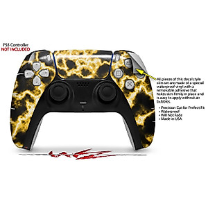 WraptorSkinz Skin Wrap compatible with Sony PS5 DualSense Controller Electrify Yellow (CONTROLLER NOT INCLUDED)