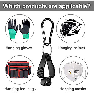 RICHARDJOV 6PCS Glove Clip Holder Safety Work Gloves Clip for Belt, Metal Glove Keeper Loop Glove Grabber Clip Holder(Black)