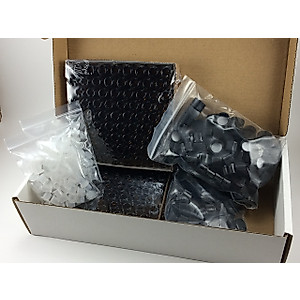 HS HEALTHY SOLUTIONS GLASSWARE WWW.EOILGLASSWARE.COM 1/4 Dram (1ml) AMBER Glass Vial (144)- Flat Black Screw Cap w/Orifice Reducer and Seal - Pack of 144