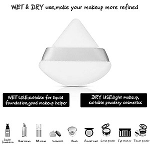 10 Pieces Pure Powder Puff Face Triangle Soft Makeup Powder Puff for Loose Powder Mineral Powder Body Powder Makeup Tool