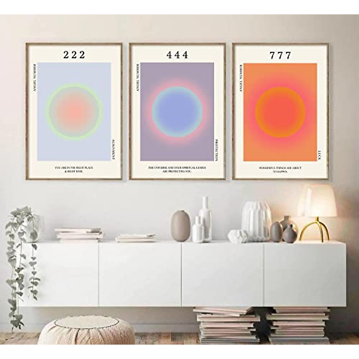 Geetez 222 Angel Number Poster, Aura Posters, Angel Number 222 Poster, Colorful Gradient Aura Print, 222 Alignment Poster, Spiritual Aesthetic Room Home Wall Art Decor - 12x18 inch