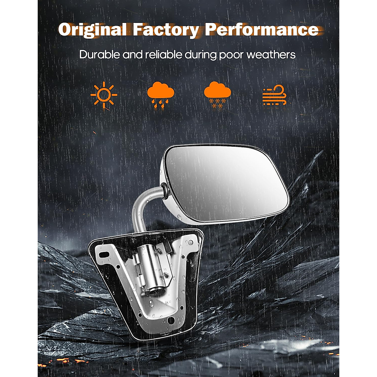 ROADFAR Side View Mirrors Left and Right Side Mirrors Fit Fit for 1973-91 For Chevy/For Chevy For GMC Jimmy Suburban C10 20 30 K1500 2500 3500 C15 25 35 Manual Folding Non-Heated Chrome GM1321227