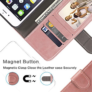 for Gigaset GS370 Case, Leather Wallet Case with Cash & Card Slots Soft TPU Back Cover Magnet Flip Case for Gigaset GS370 Plus (5.7”)