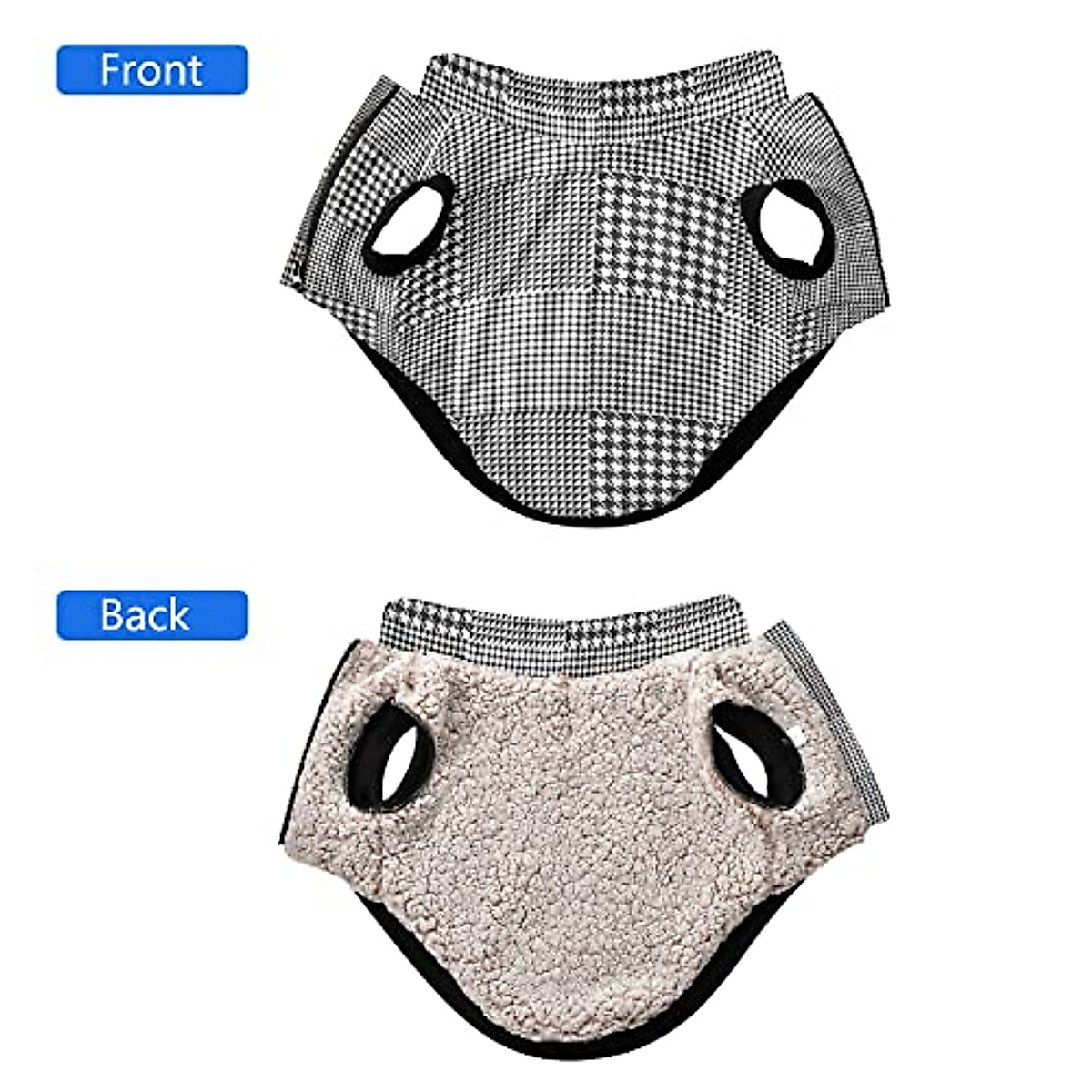 Kigai Black Houndstooth and Plaid Tartan Dog Coat Fleece Warm Windproof Pet Clothes for Snow Cold Weather, Soft Cozy Breathable Dog Winter Jacket for Small Medium large Dogs with Leash Hole Pet Coat(X