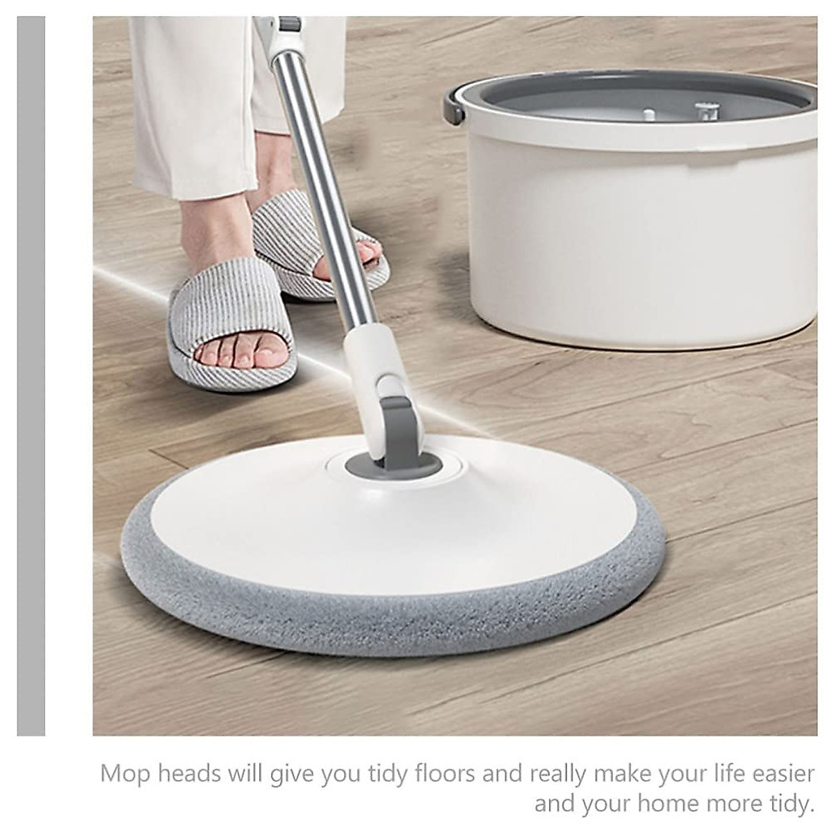 Zerodeko 3pcs Mop Cloth Spins Mop Cleaning Mop Heads Spray Mop Reusable Mop Head Cloth Pads Mop Head Refills Reusable Mop Pads Microfiber Mop Heads to Rotate Cotton Mop Head Replace