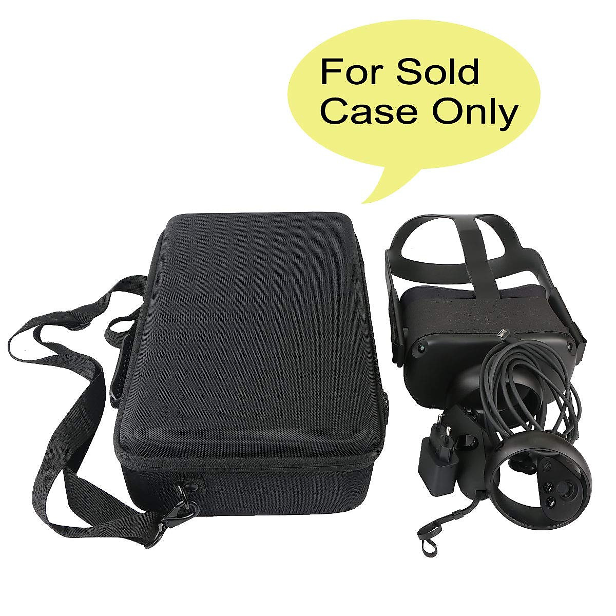 co2CREA Hard Travel Case Replacement for Oculus Meta Quest 2 Advanced All-in-one Virtual Reality Headset for Quest 2 Elite Strap (Black Case + Inside Blue)