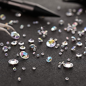 7000 Pieces Vase Filler Bling Bling Diamond The Acrylic Gem Table Scatter Crystals in Four Sizes Table Decorations for Vase Filler Christmas Wedding Birthday Party (AB White)