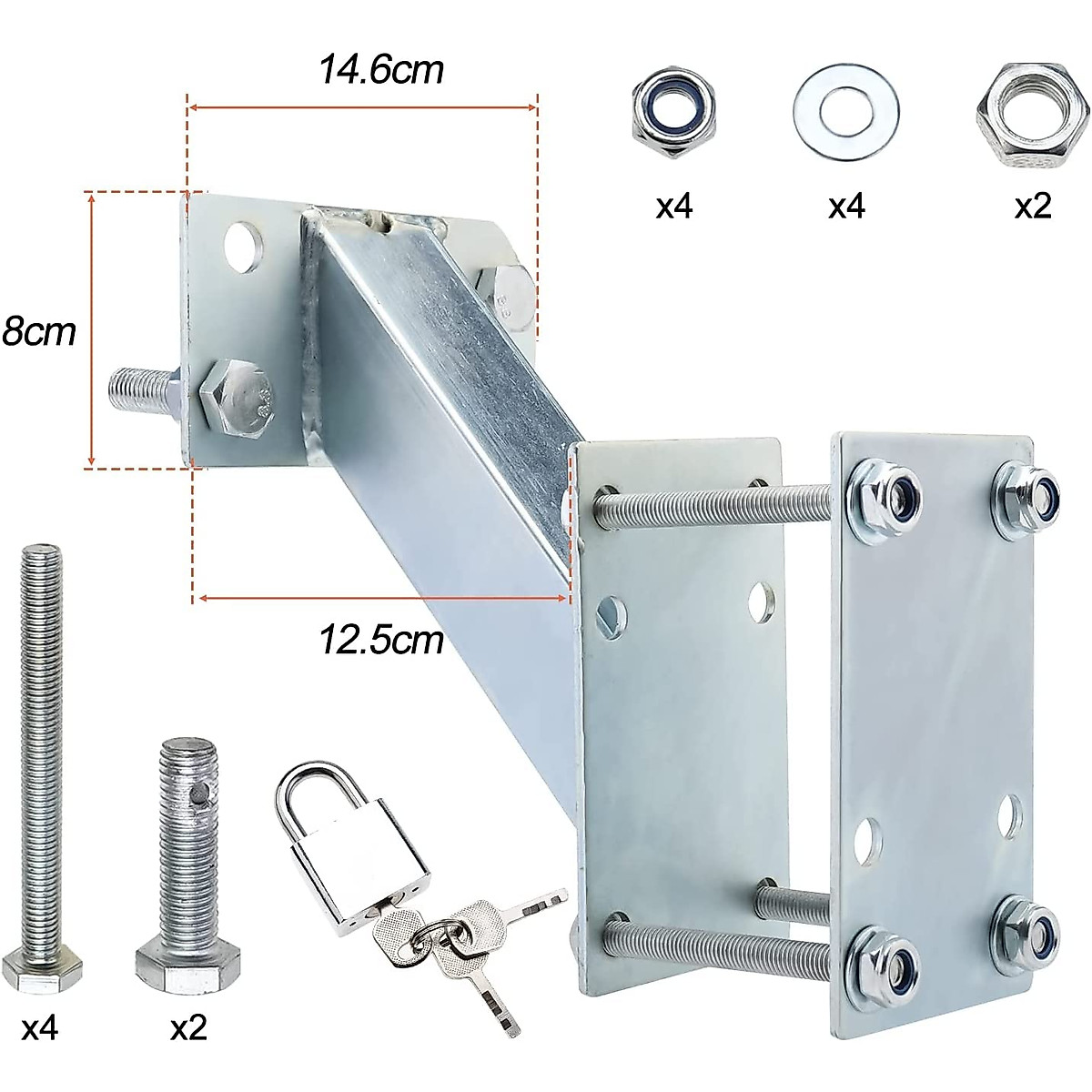 Yaegoo Spare Tire Carrier with Lock for Most 4&5 Lugs Wheel on 3.94″ 4″ 4.25″ 4.72″ Bolt, 120lb Weight Capacity (Silver)