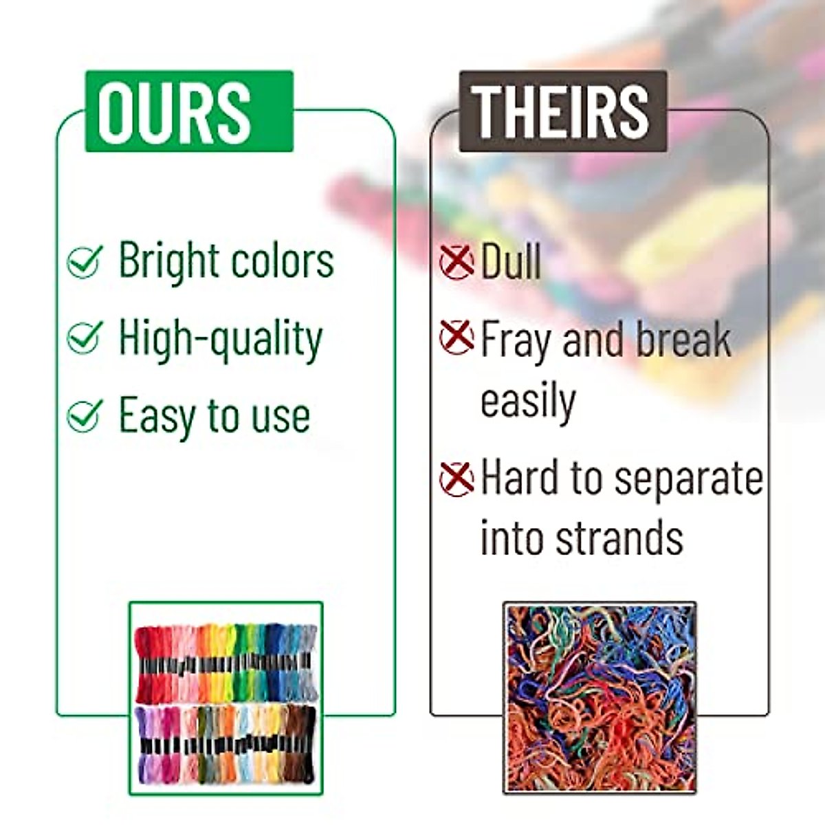 Mr. Pen- Embroidery Floss, 50 Skeins, Rainbow Colors Embroidery Thread with 5 Needles, Cross Stitch Thread, Friendship Bracelet String, Thread for Bracelet Making, Craft String, Strings for Bracelets