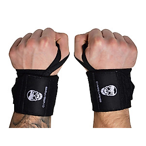 Gymreapers Weightlifting Wrist Wraps (Competition Grade) 18" Professional Quality Wrist Support with Heavy Duty Thumb Loop - Best Wrap for Powerlifting, Strength Training, Bodybuilding(Black,18")