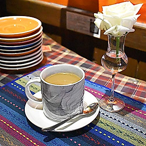 Smarlin Marbling Ceramic Coffee Mug, Tea Cup for Office and Home, 13 Oz, Dishwasher and Microwave Safe (Gray, 1)