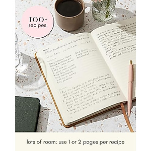 KUNITSA CO. Recipe Notebook - Keepsake Gift. Hardcover Blank Recipe Book to Write in Your Own Recipes, with Journaling Prompts about the Chef. 100 recipes (Mustard Yellow)