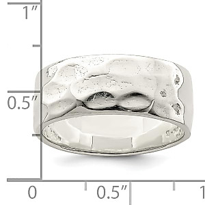 IceCarats 925 Sterling Silver Hammered Statement Ring Size 7