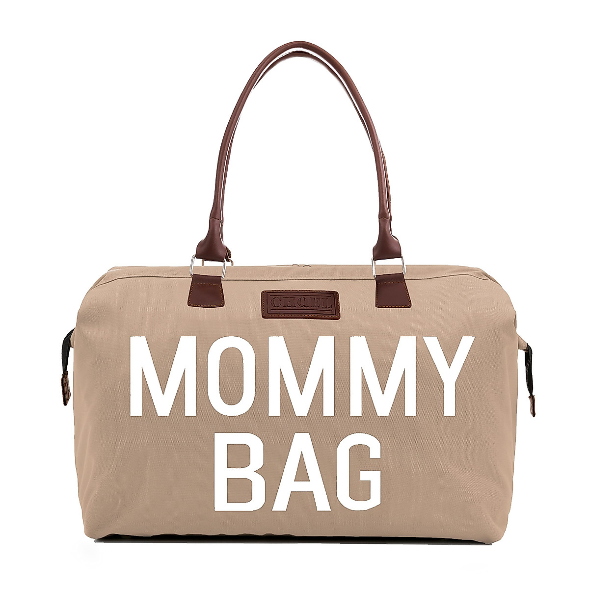 CHQEL Mommy Diaper Bag - Large Travel Bag for Hospital & Baby Care (Beige)