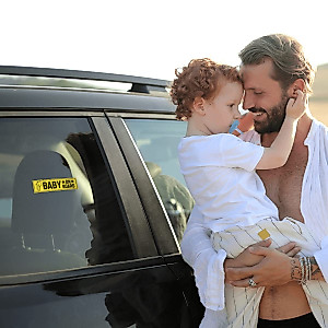 GOLEEX Baby in Car Decal for Cars Vehicle Children Kids On Board Signs Funny Vinyl Bumper Stickers Removable Decals Window Label Sign Truck Label Decorations Drive Safely Around