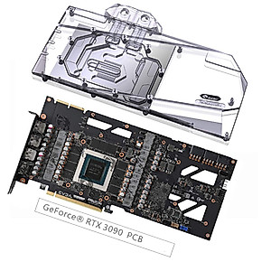 Bykski GPU Copper Water Cooling Block for EVGA RTX3090 RTX3080 RTX3080Ti FTW3 Ultra Gaming (5V LED GPU Block with Backplate)