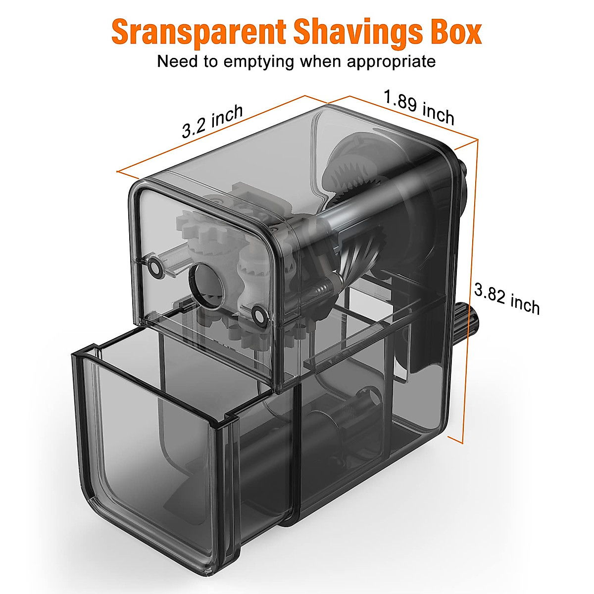 Pencil Sharpener Black, Manual Pencil Sharpener with Stronger Helical Blade to Fast Sharpen for Kids, School, Classroom, Home, Artists, Ideal for No.2/Colored/Art Pencils