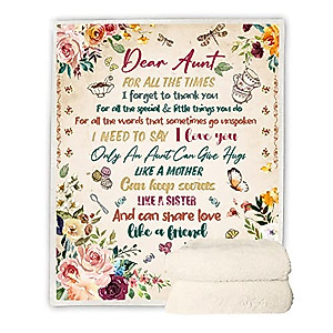 Aunt Gifts, Aunt Gifts from Niece Nephew, Gifts for Aunt, Aunt Birthday Gifts for Aunt, Aunt Gifts Throw Blanket Soft Sherpa Throw Blanket for Couch Bed 50 x 60, Big Warm Blanket