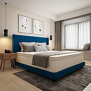 Flash Furniture Vista Hospitality Grade Commercial Mattress in a Box 14 Inch, Premium Memory Foam Hybrid Pocket Spring Mattress, Reinforced Edge Support, King, White